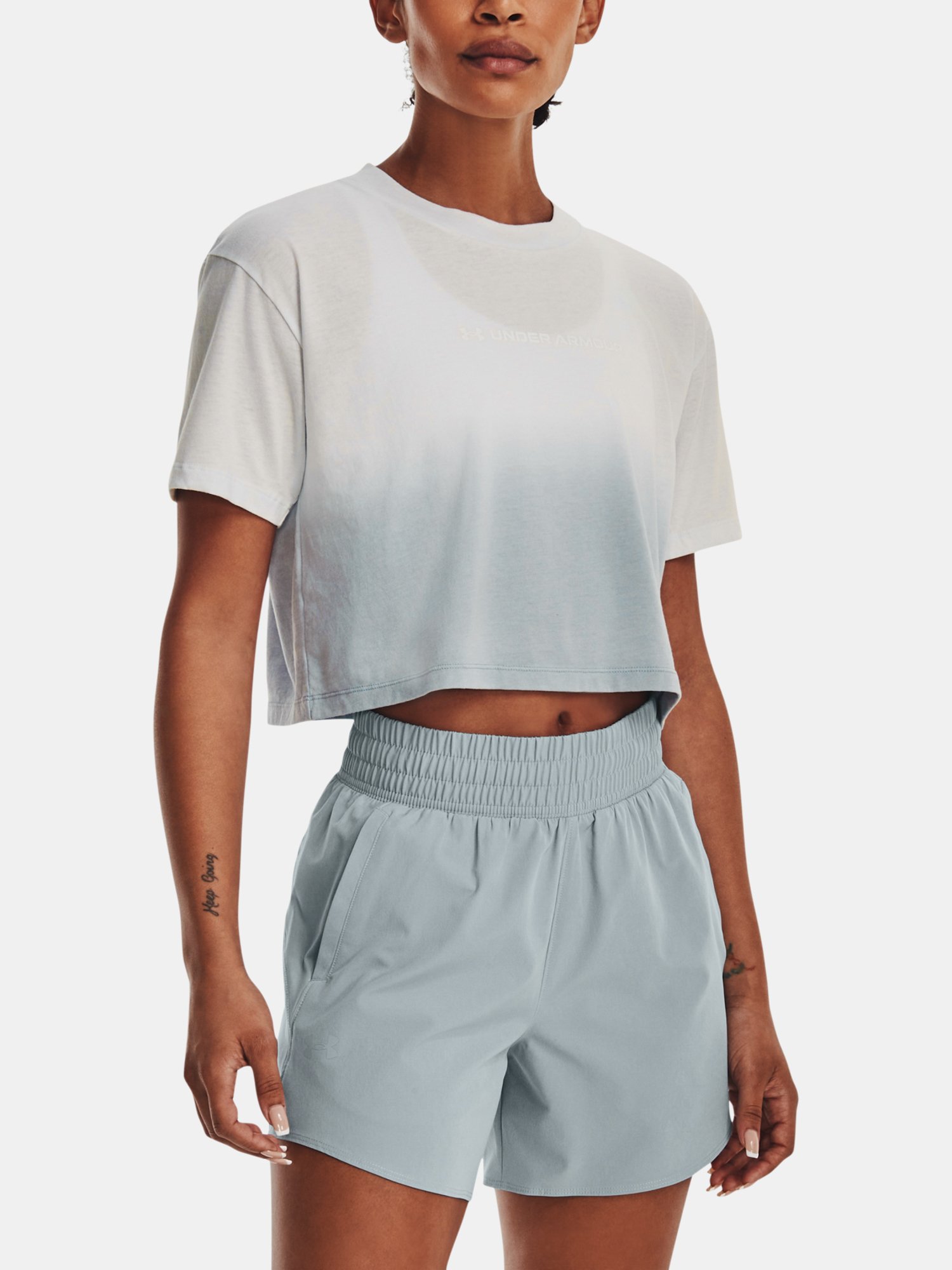 Tričko Under Armour UA DIP DYE CROP SS-GRY - Sportovna