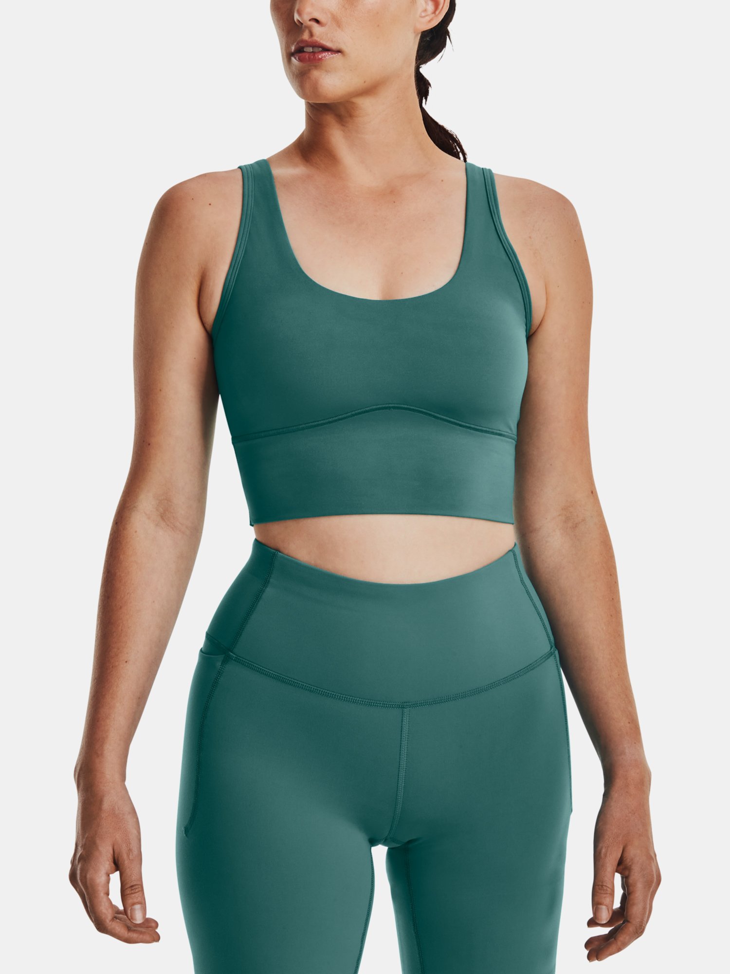 Tielko Under Armour Meridian Fitted Crop Tank-GRN - green - Sportovna
