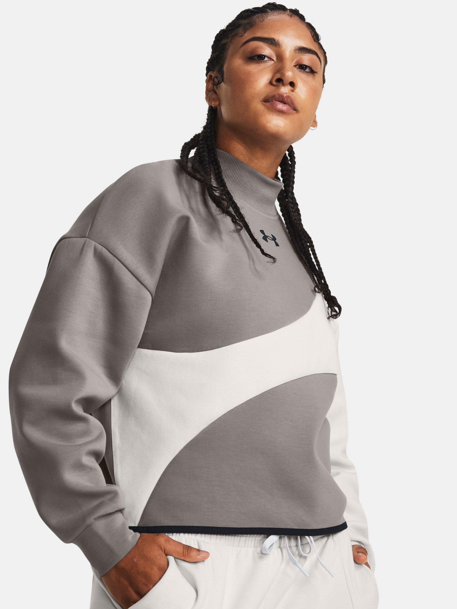 Under Armour Mikina Under Armour Unstoppable Flc Crop Crew-GRY - Sportovna