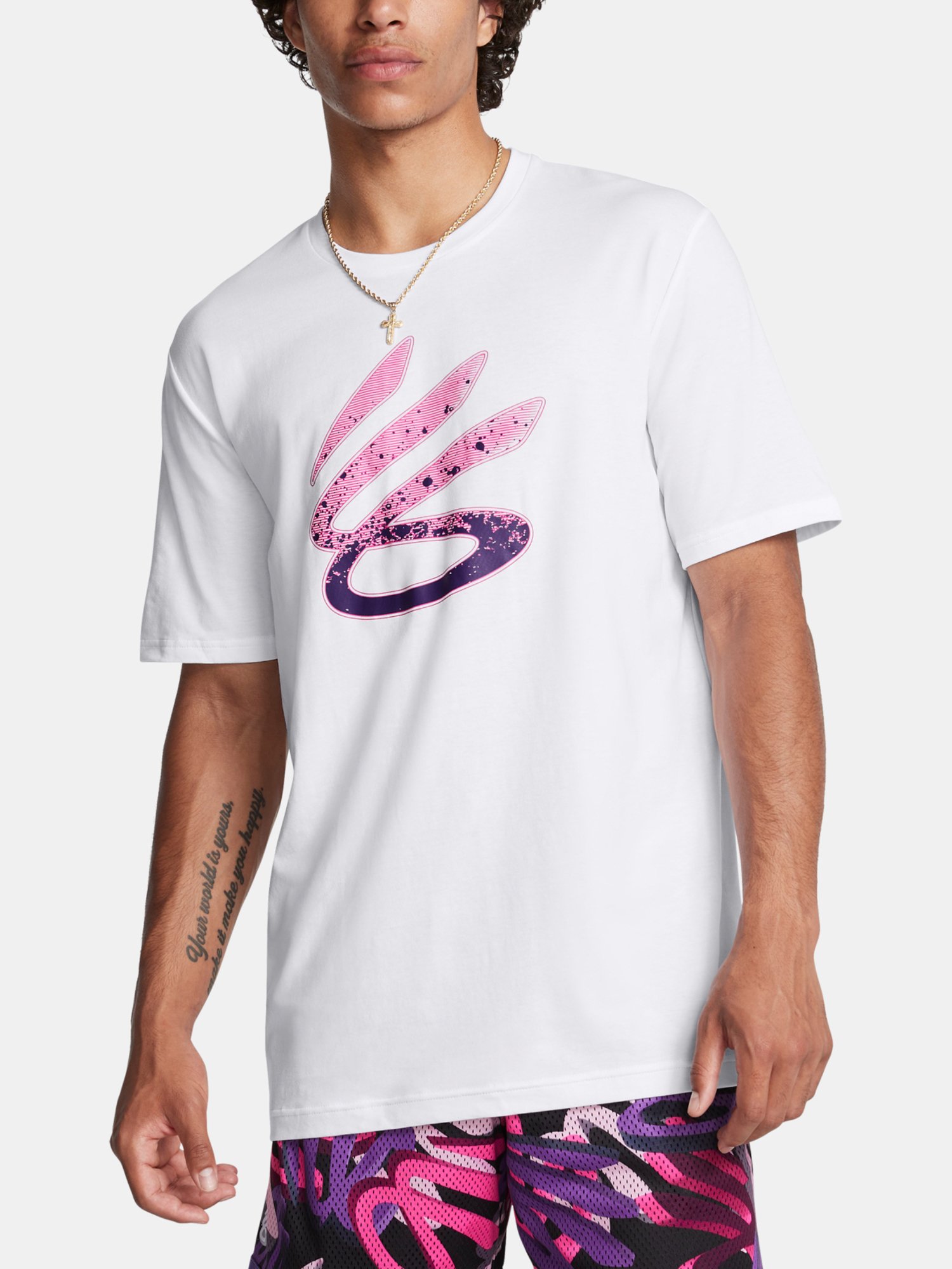 Футболка Under Armour Curry Logo Trend Tee Man 1387111-100 - білий ...