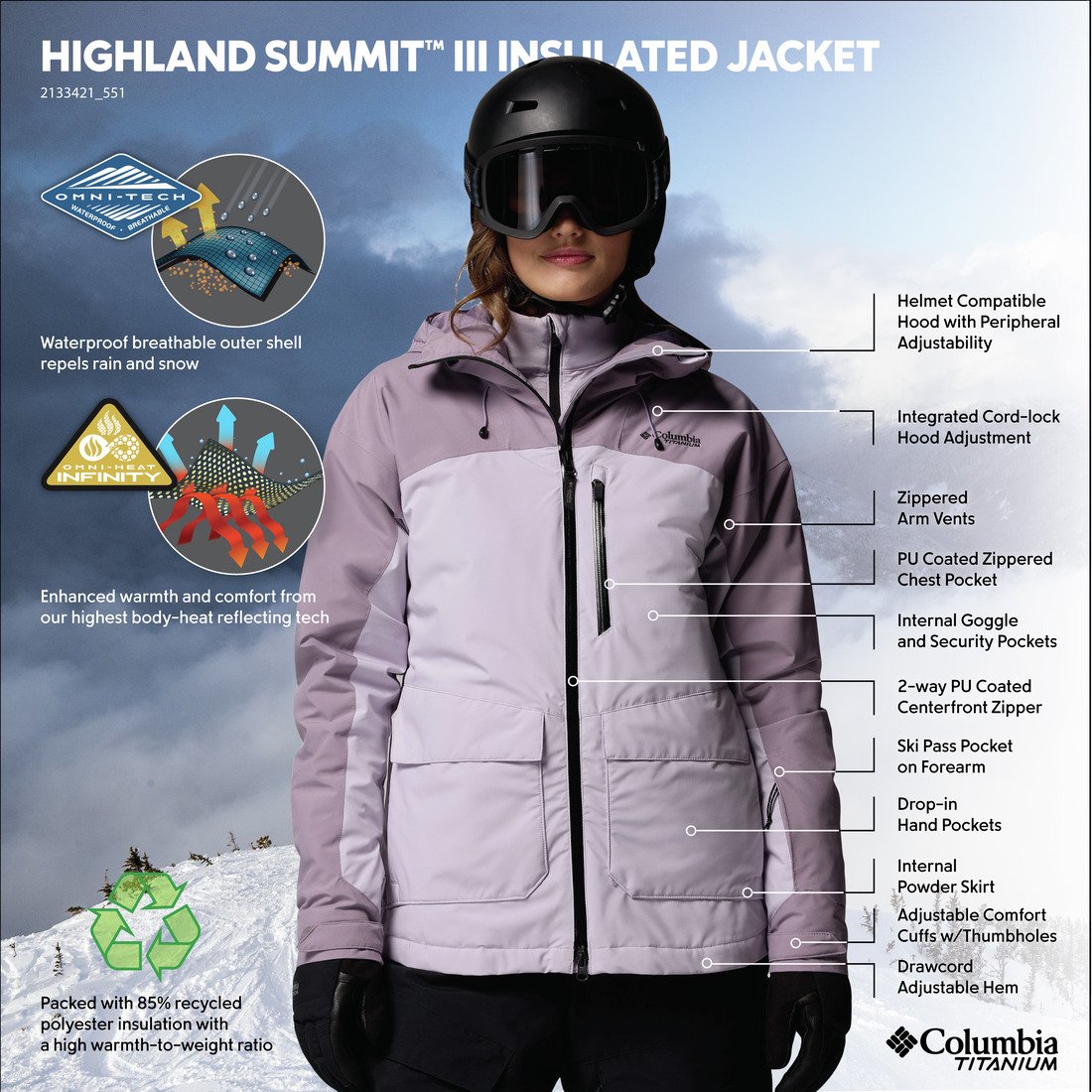 Columbia Dámská lyžařská bunda Columbia Highland Summit™ III Insulated ...
